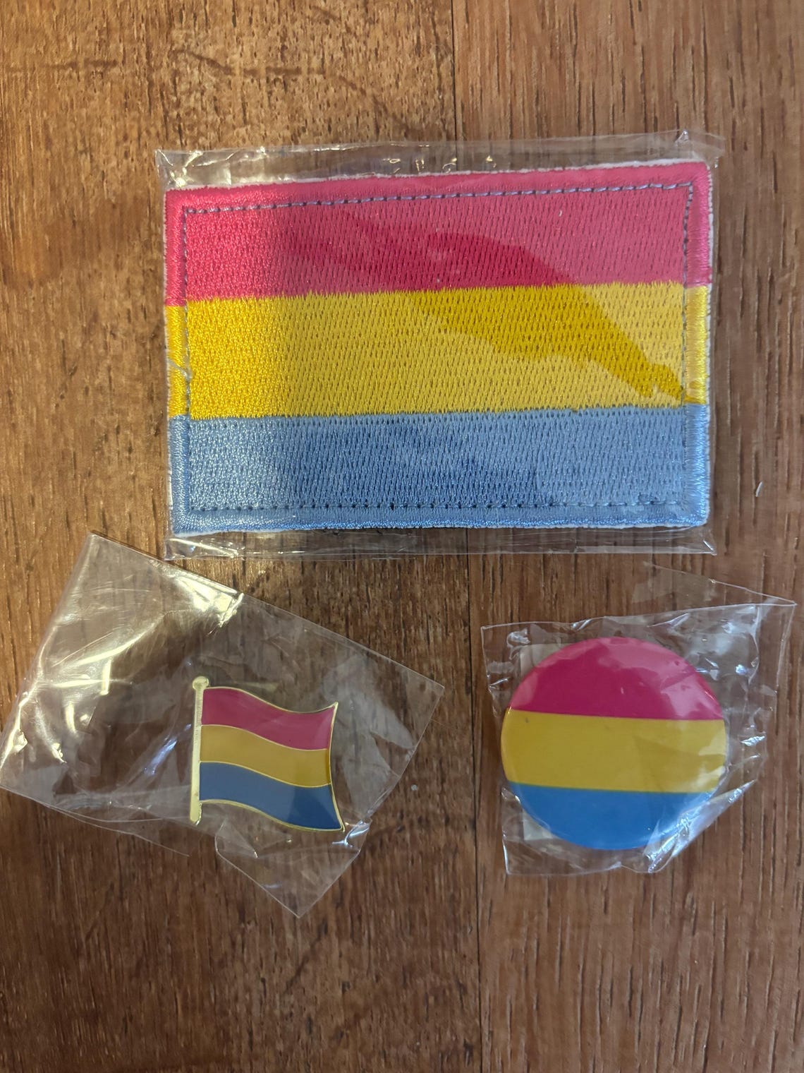 Pansexual Patch Button and Pin Patch is Self Fastening Set of 3 - Etsy
