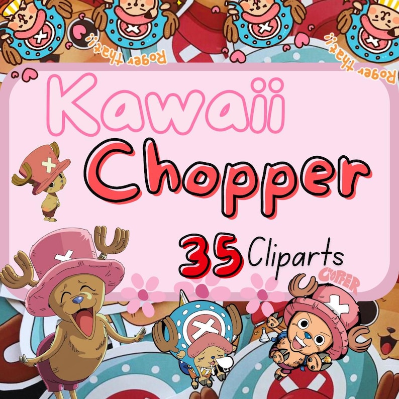 Kawaii Tony Tony Chopper Clipart | 35 PCS | PNG Bundle - Etsy