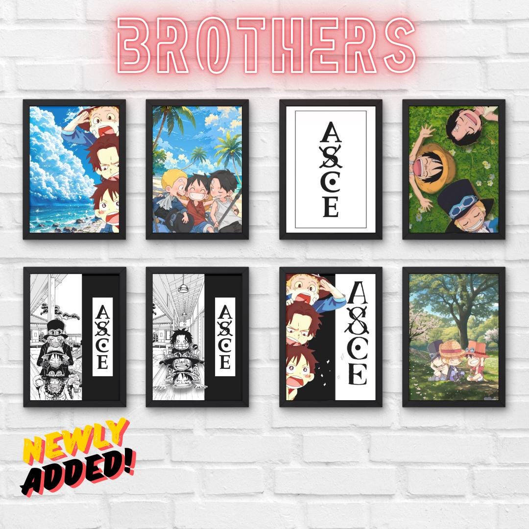 One Piece Brothers Digital Wall Art | Luffy, Ace & Sabo | 10 Wall Art ...