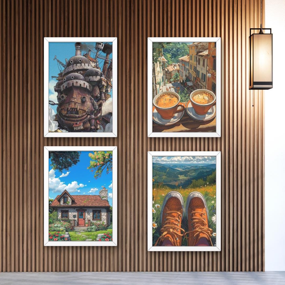 15 Ghibli Scenery Wall Art | Studio Ghibli | Countryside Scenery Sand ...
