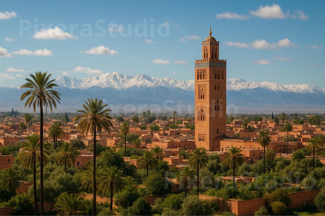 Marrakech Wall Art Printable, Morocco Digital Download, Koutoubia ...