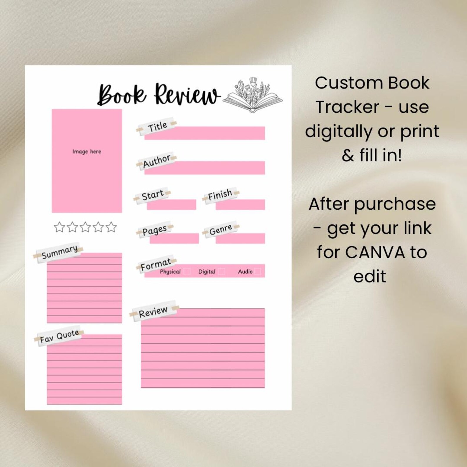 Aesthetic Book Tracker Template, Digital, Printable, Reading Chart ...