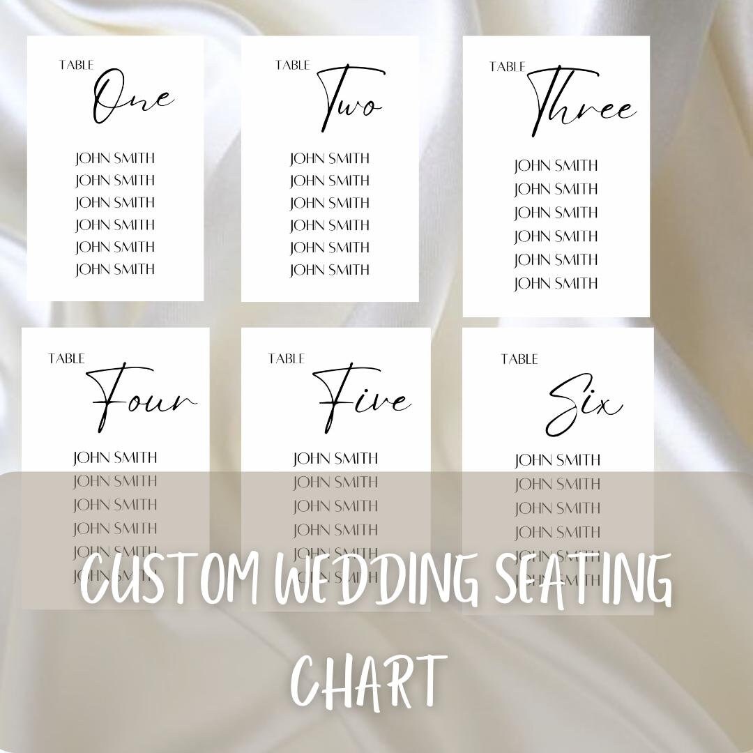 Custom Table Numbers, Digital Template, Weddings, Seating Chart ...