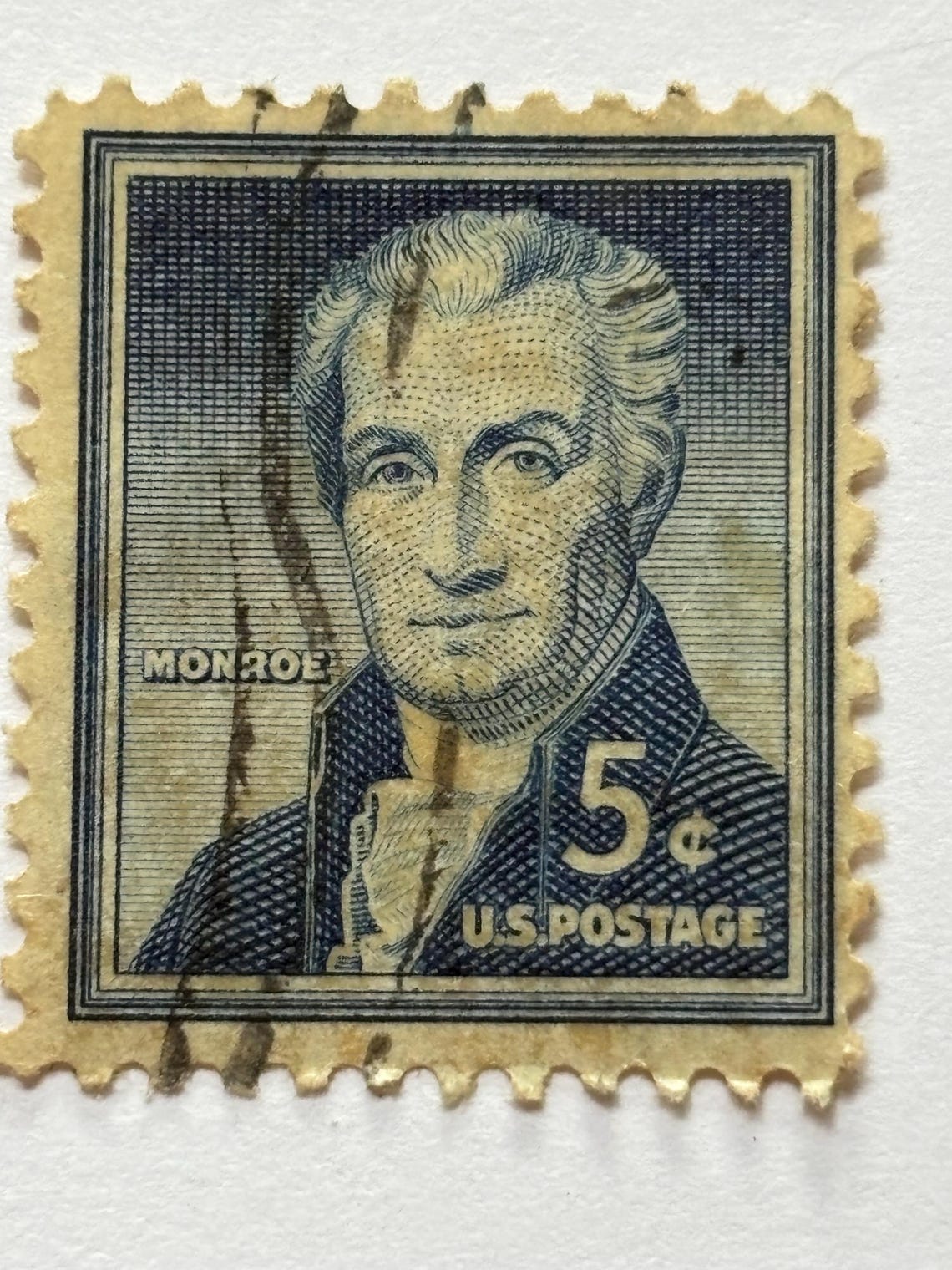 Vintage James Monroe 5 Cent U.S. Postage Stamp 1954 - Etsy