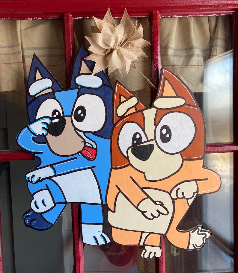 Bluey & Bingo Door or Wall Hanger - Etsy