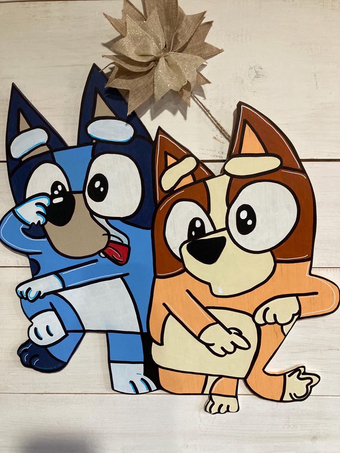 Bluey & Bingo Door or Wall Hanger - Etsy