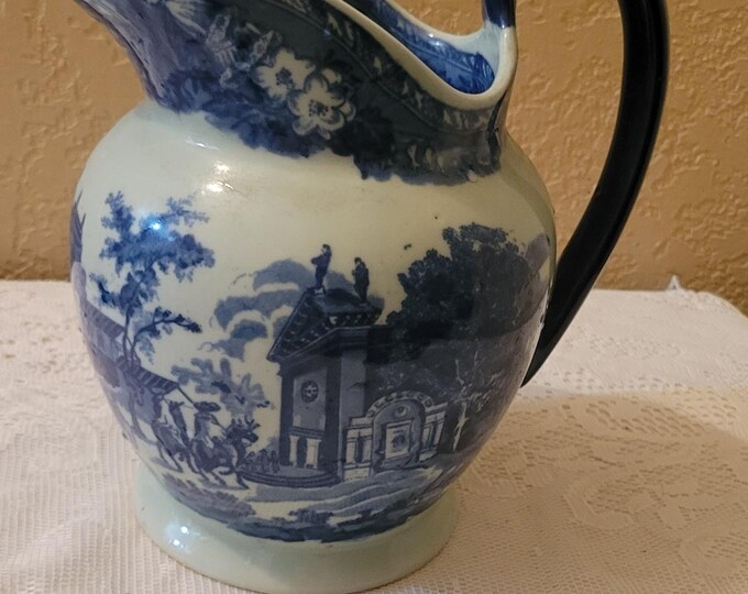 Flow Blue Victoria Ware Ironstone Pitcher and Bowl - Etsy