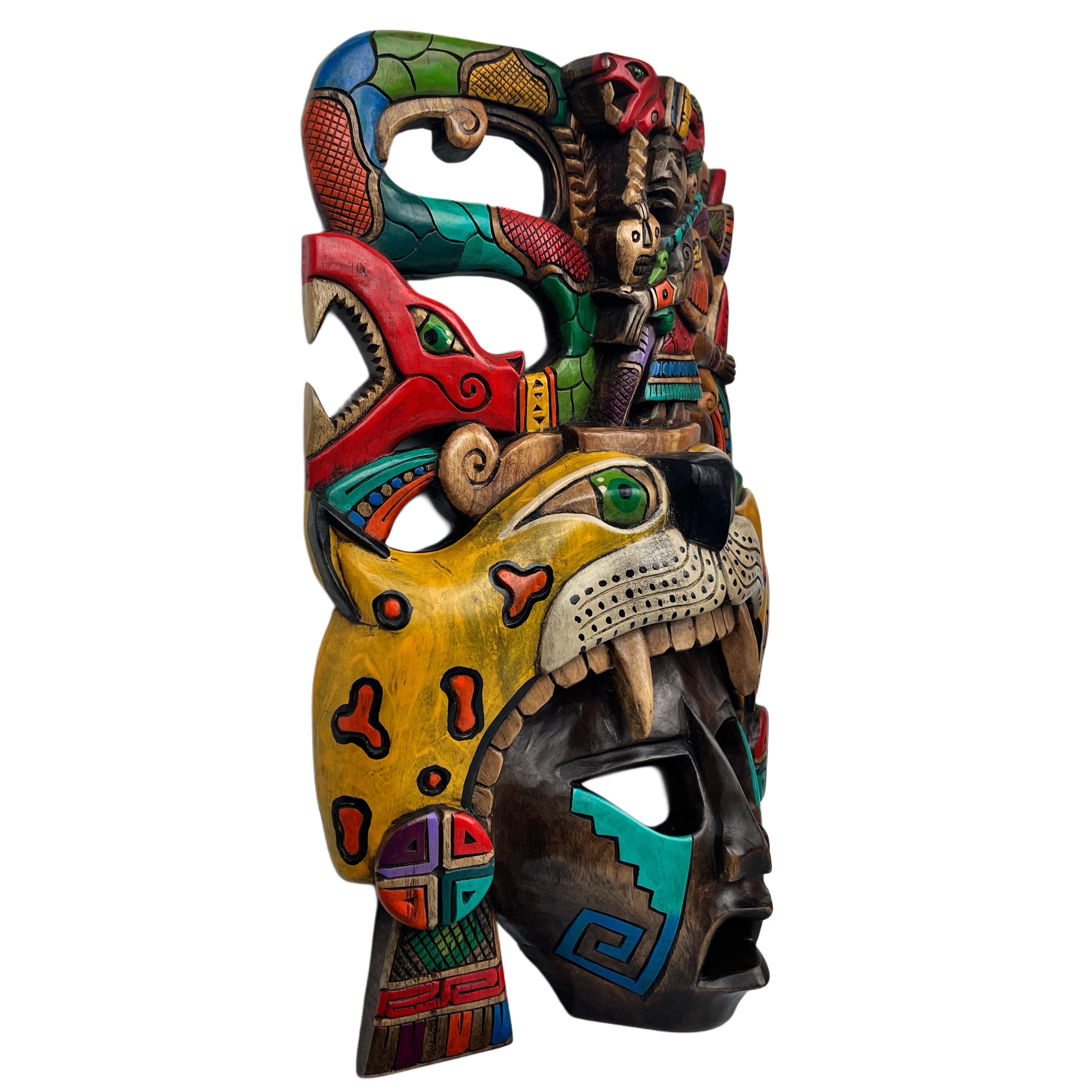 Wooden Mask, Aztec Calendar, Aztec Culture, Mayan Culture, Mexican Art ...