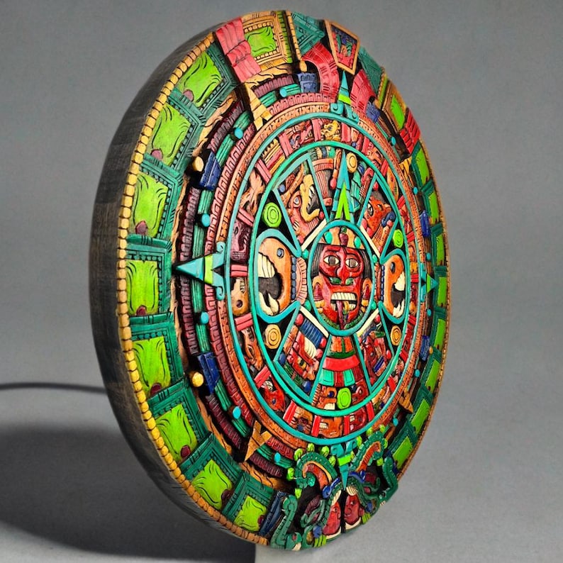 Handmade Cedar Wood Aztec Calendar Wall Art (22-inch) - Etsy