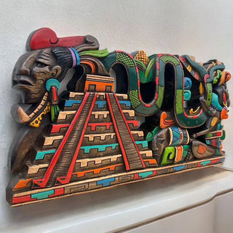 Chichen Itza Wood Carving: Mayan Spring Equinox 3D Sculpture - Etsy