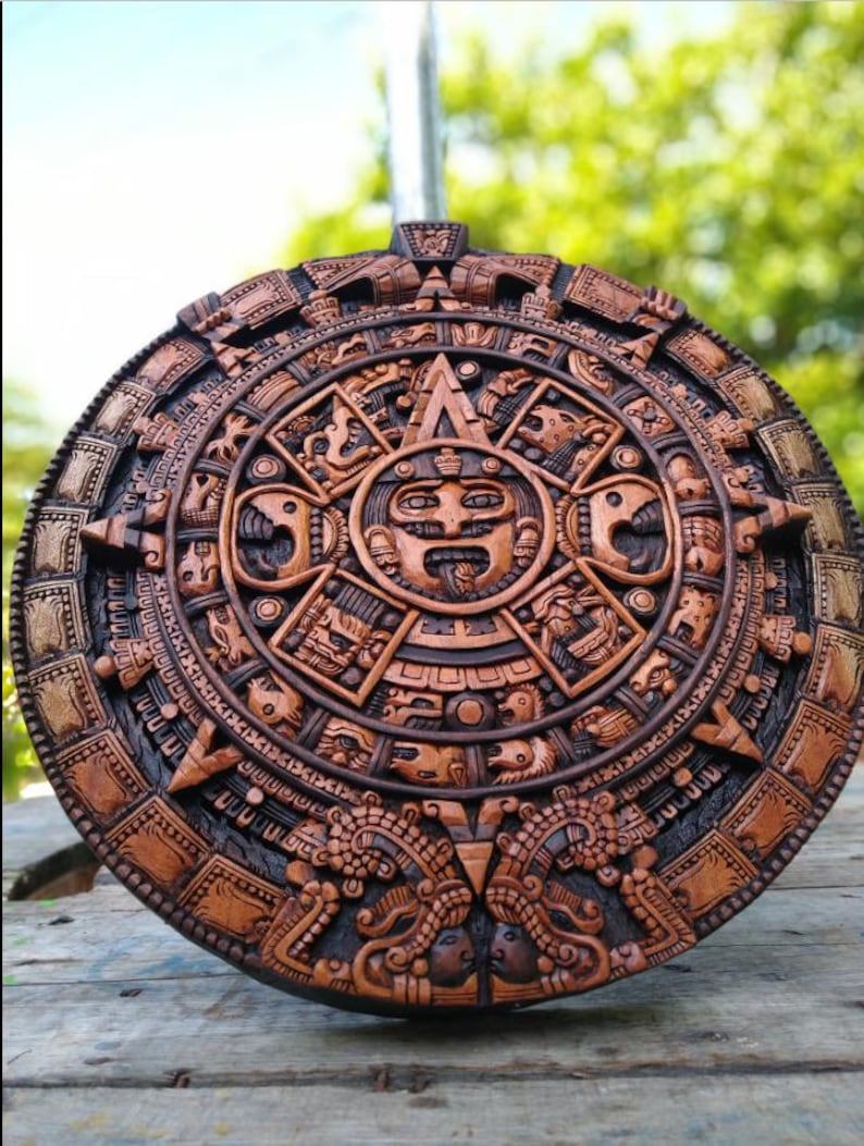 Handmade Cedar Wood Aztec Calendar Wall Art (16 Inches) - Etsy
