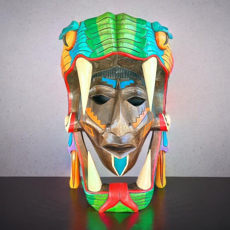 Handcrafted Mayan Cedar Mask: Aztec Calendar, Mexican Wall Art - Etsy