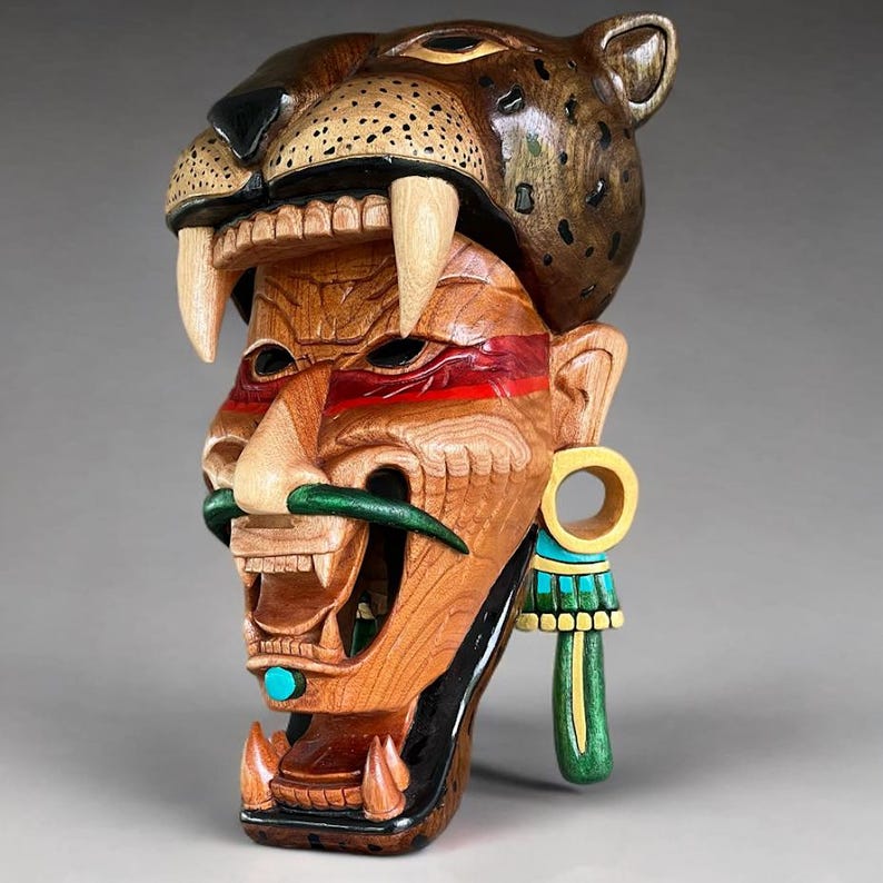Jaguar Warrior Maya Mask. - Etsy