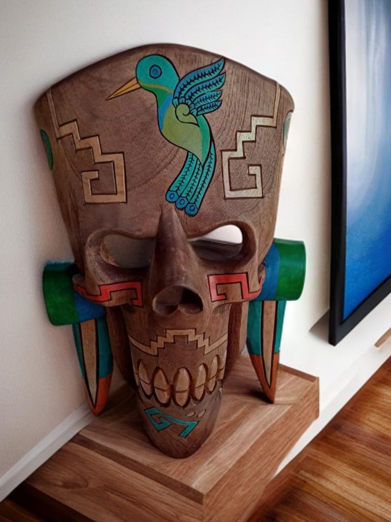 Mayan Wooden Skull Mask. - Etsy