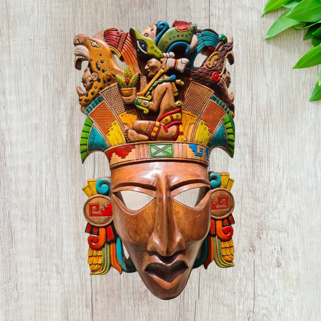 Handmade Mayan Mask Made of Cedar Wood. - Etsy