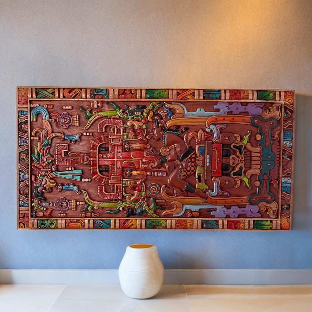 Pakal Sarcophagus Carving, Mayan Art, Mayan Astronaut, Mexican Culture ...