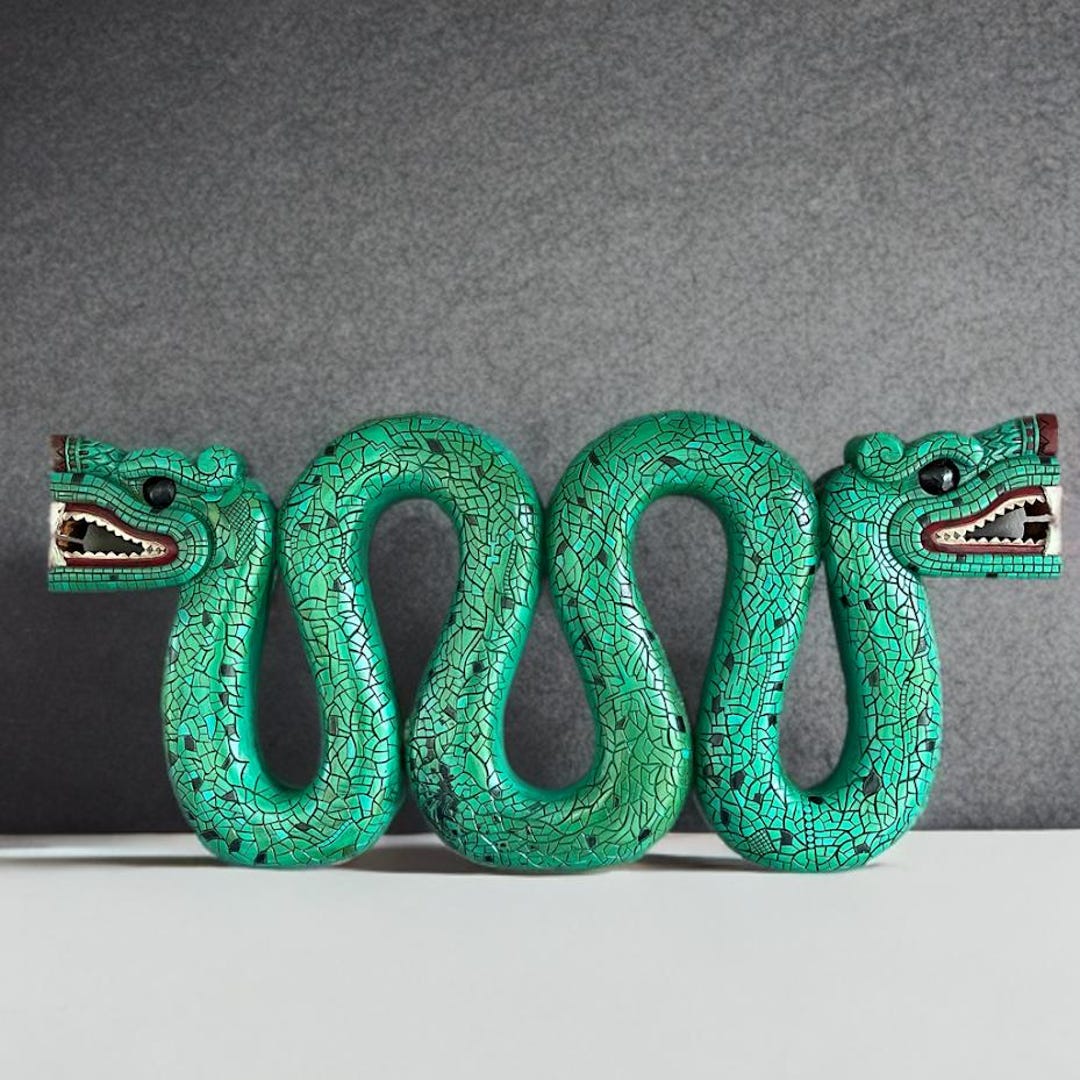 Double-headed Serpent, Mayan and Aztec Culture, Mexican Art, 3D Carving ...