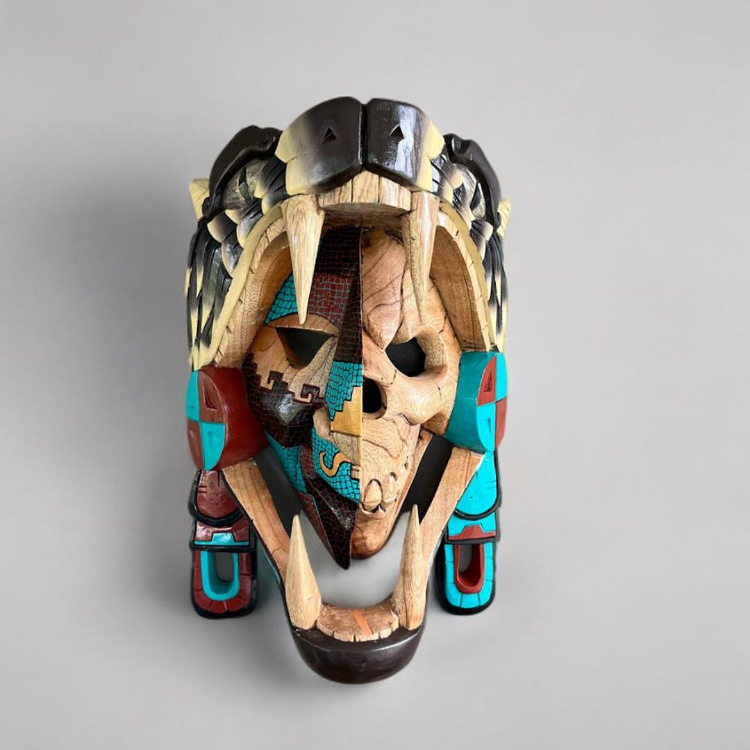 Duality Face Serpent Mayan Warrior Mask - Etsy