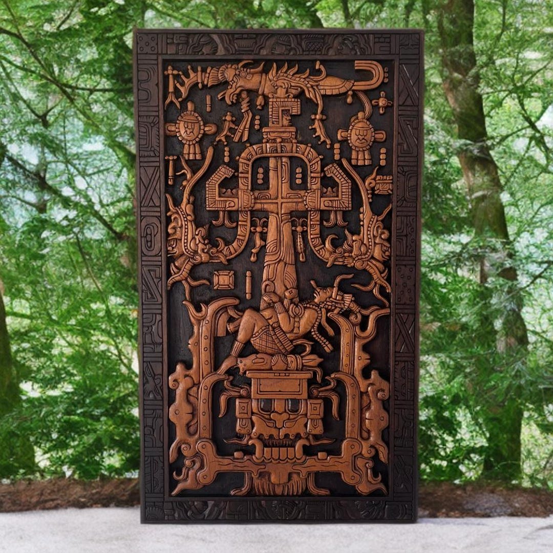 Pakal Sarcophagus Carving, Mayan Art, Mayan Astronaut, Mexican Culture. - Etsy
