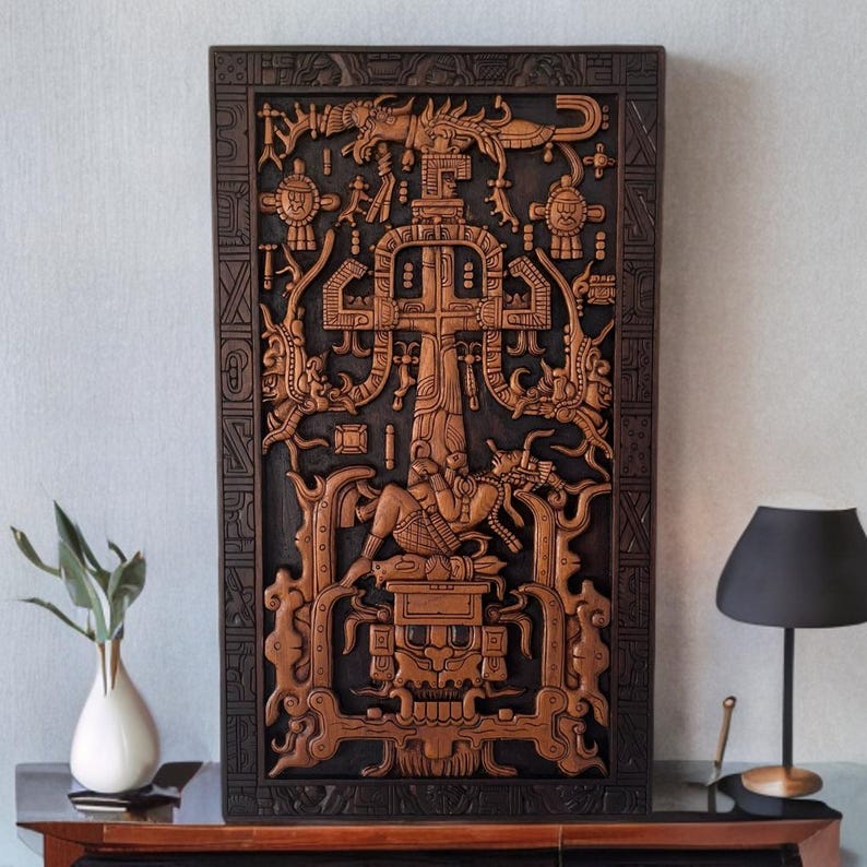 Pakal Sarcophagus Carving, Mayan Art, Mayan Astronaut, Mexican Culture ...