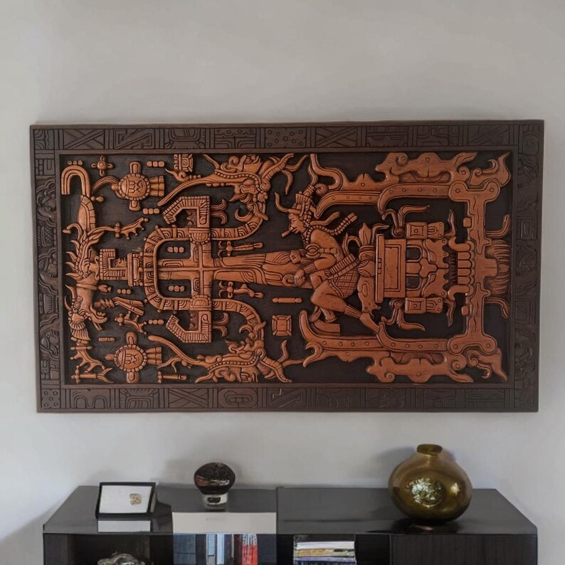 Pakal Sarcophagus Carving, Mayan Art, Mayan Astronaut, Mexican Culture ...