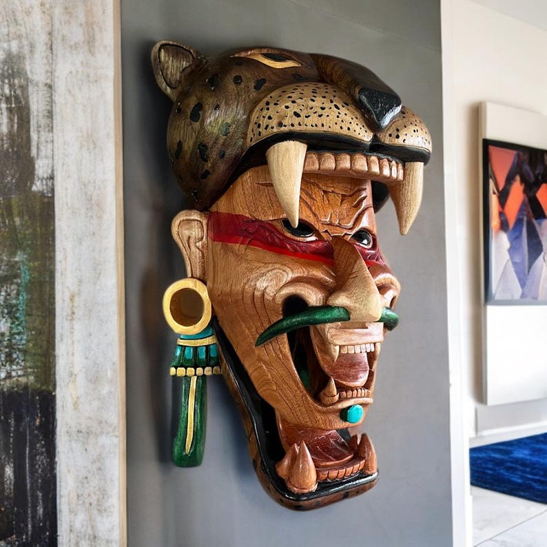 Jaguar Warrior Maya Mask. - Etsy