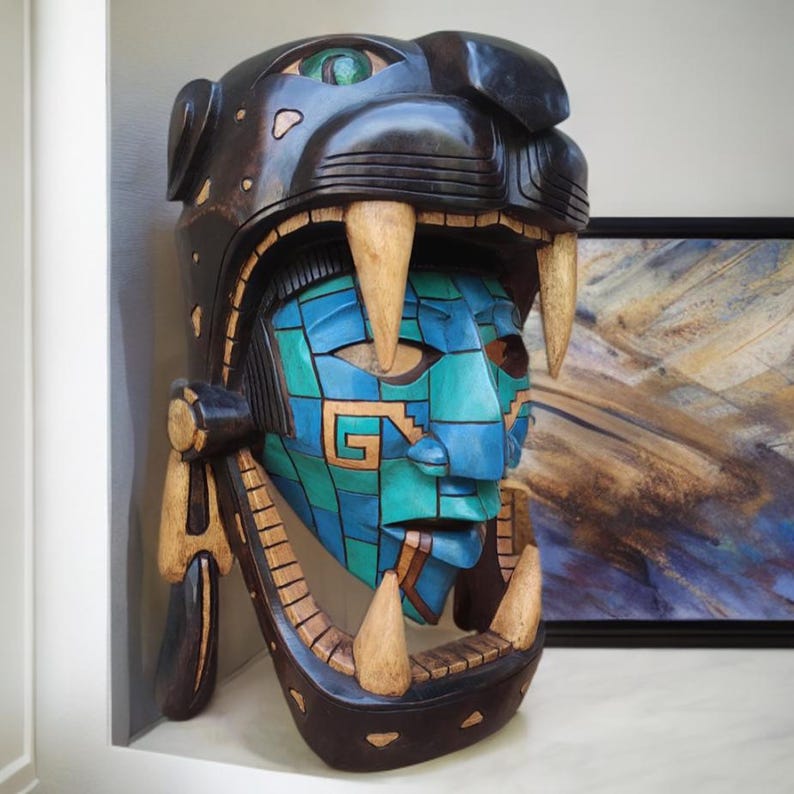 Wooden Mask, Aztec Culture, Mayan Culture, Mexican Art, Mayan Calendar ...