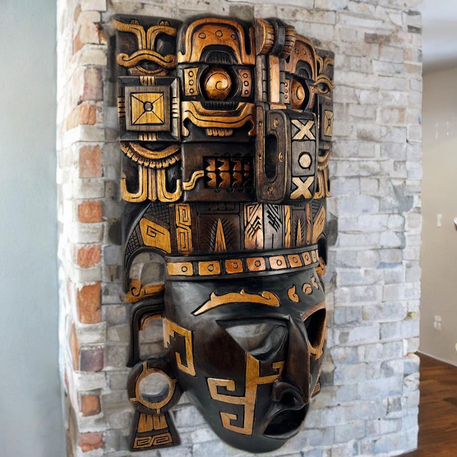 Handcrafted Cedar Wood Mayan Mask: Chaac, God of Rain - Etsy