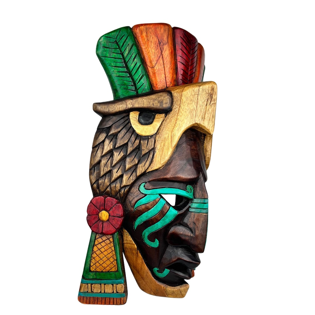 Handmade Mayan Eagle Wood Mask: Aztec Wall Art - Etsy