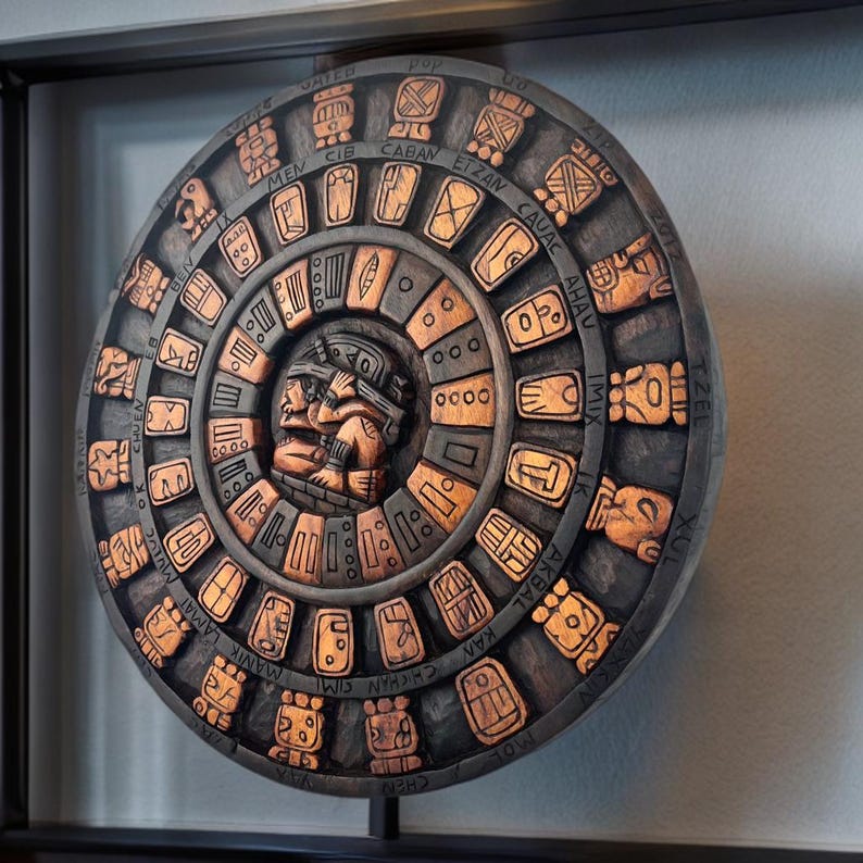Cedar Wood Mayan Calendar Wall Art: 20-inch Mexican Decor - Etsy