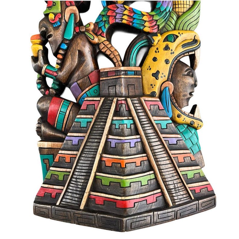 Handcrafted Cedar Maya Temple Statue: Mexican Culture Art - Etsy