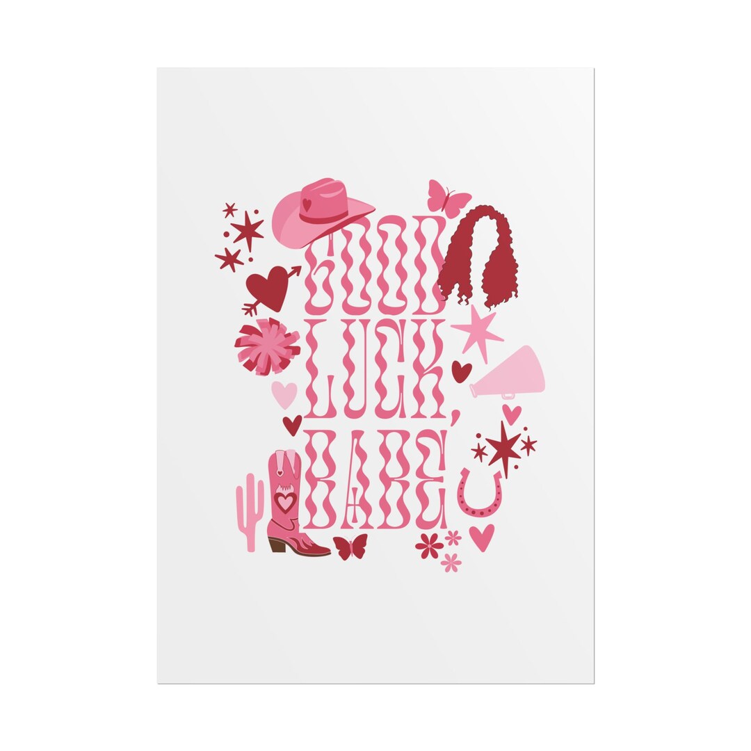 Good Luck, Babe Aesthetic Cute Wall Art Bedroom Chappell Roan Fan Art ...
