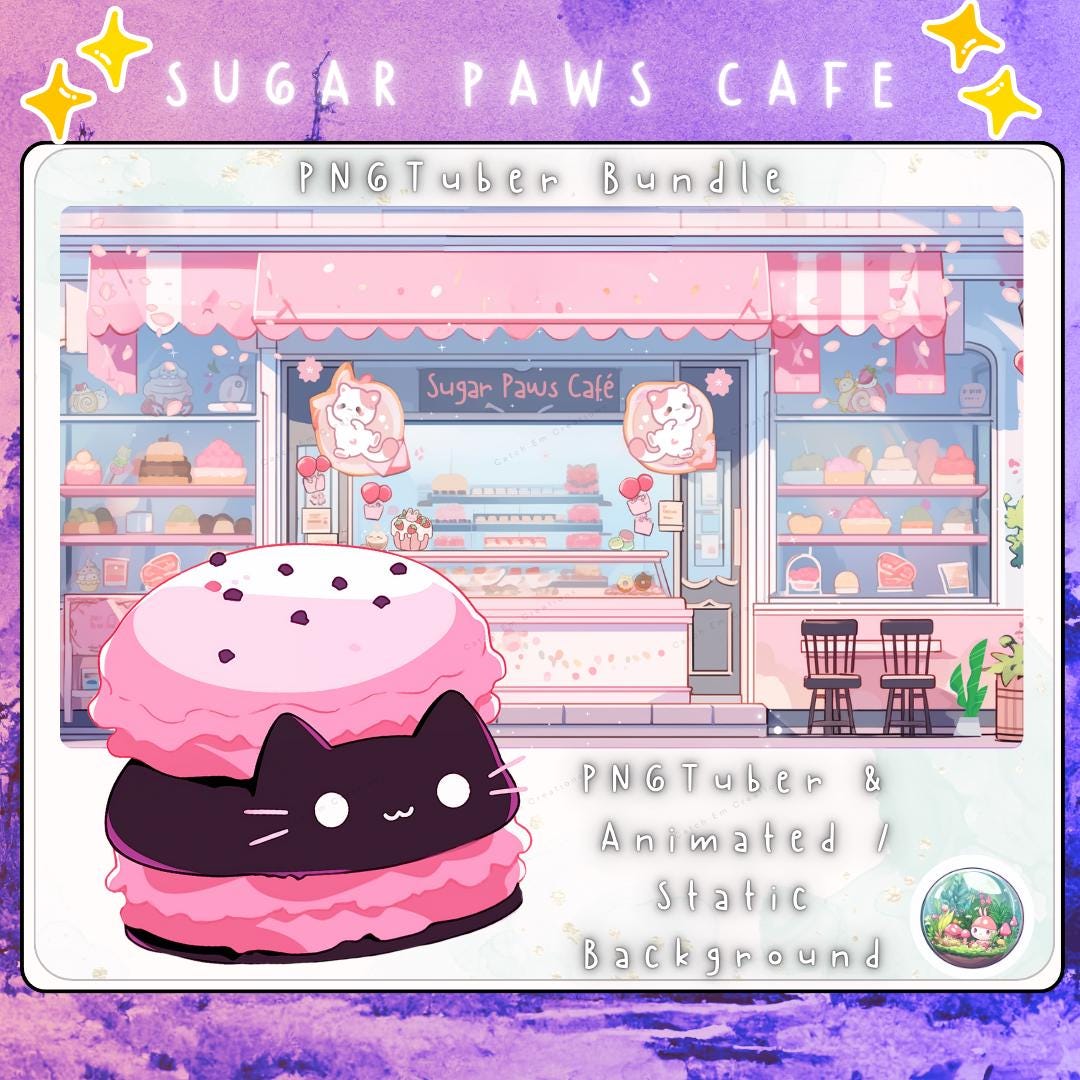 Cat Cafe Pngtuber Starter Pack | Streaming Asset (digital Download) - Etsy