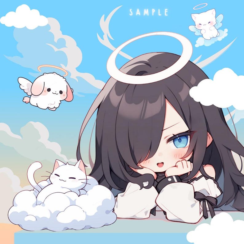 Angel Pngtuber Bundle: Streaming Avatar With Bonus Pet (digital ...