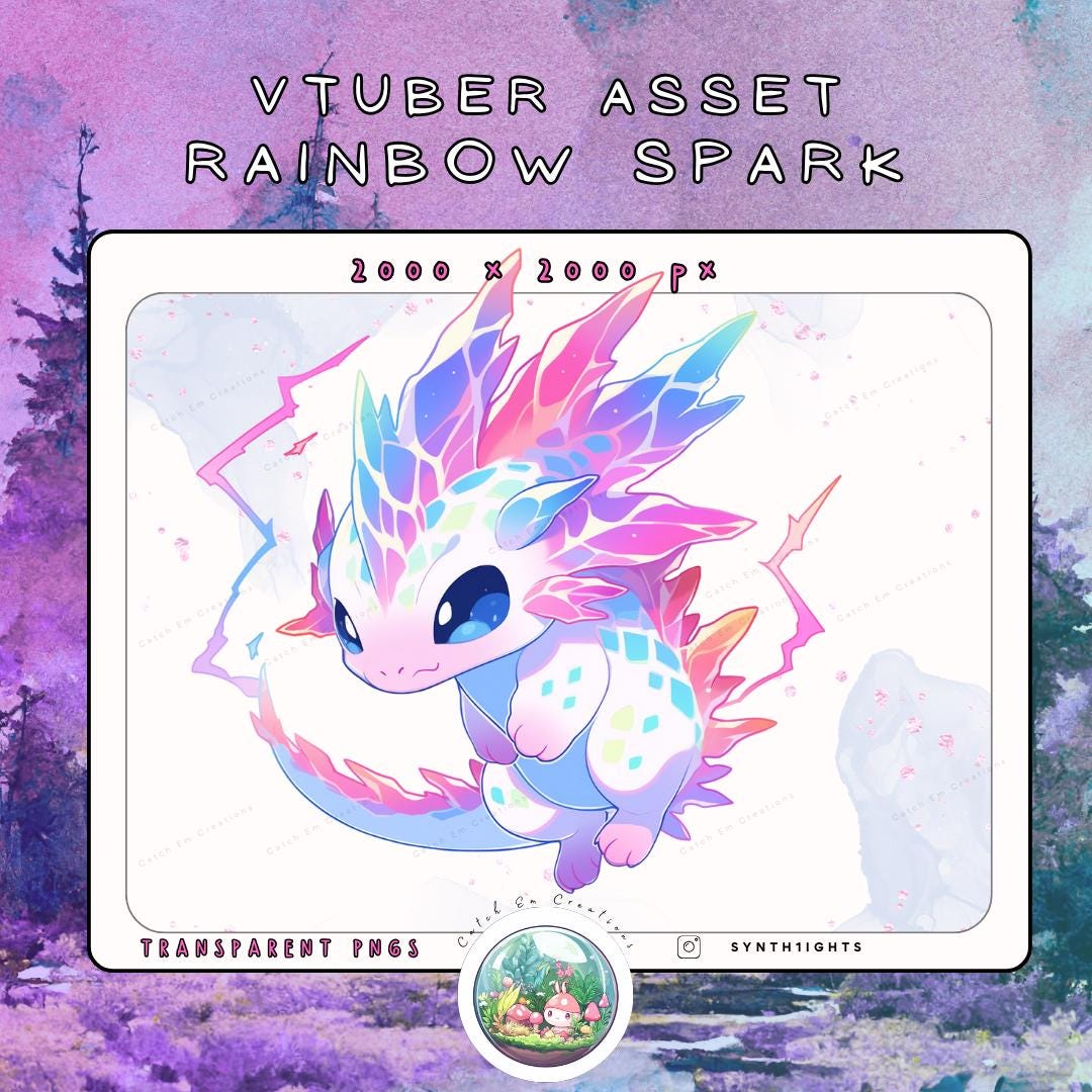 VTUBER \ Pngtuber Static Asset | Rainbow Spark Hedgehog | Static Stream ...