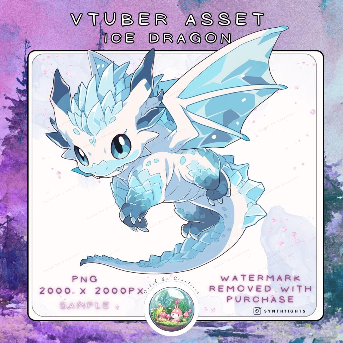 VTUBER Asset | Vtuber / Pngtuber Pet | Ice Dragon | Static Stream ...