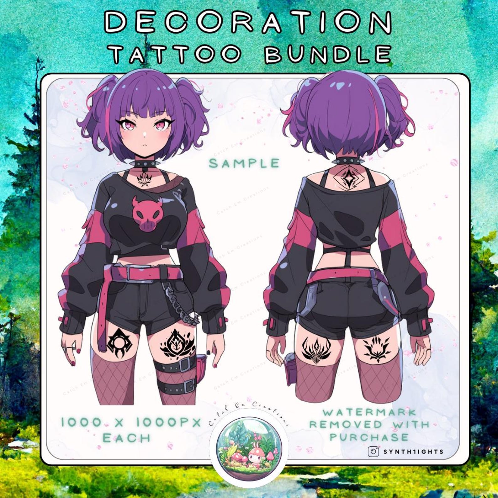 Vtuber / Pngtuber Asset | Tattoo Decorations | Stream & Twitch ...