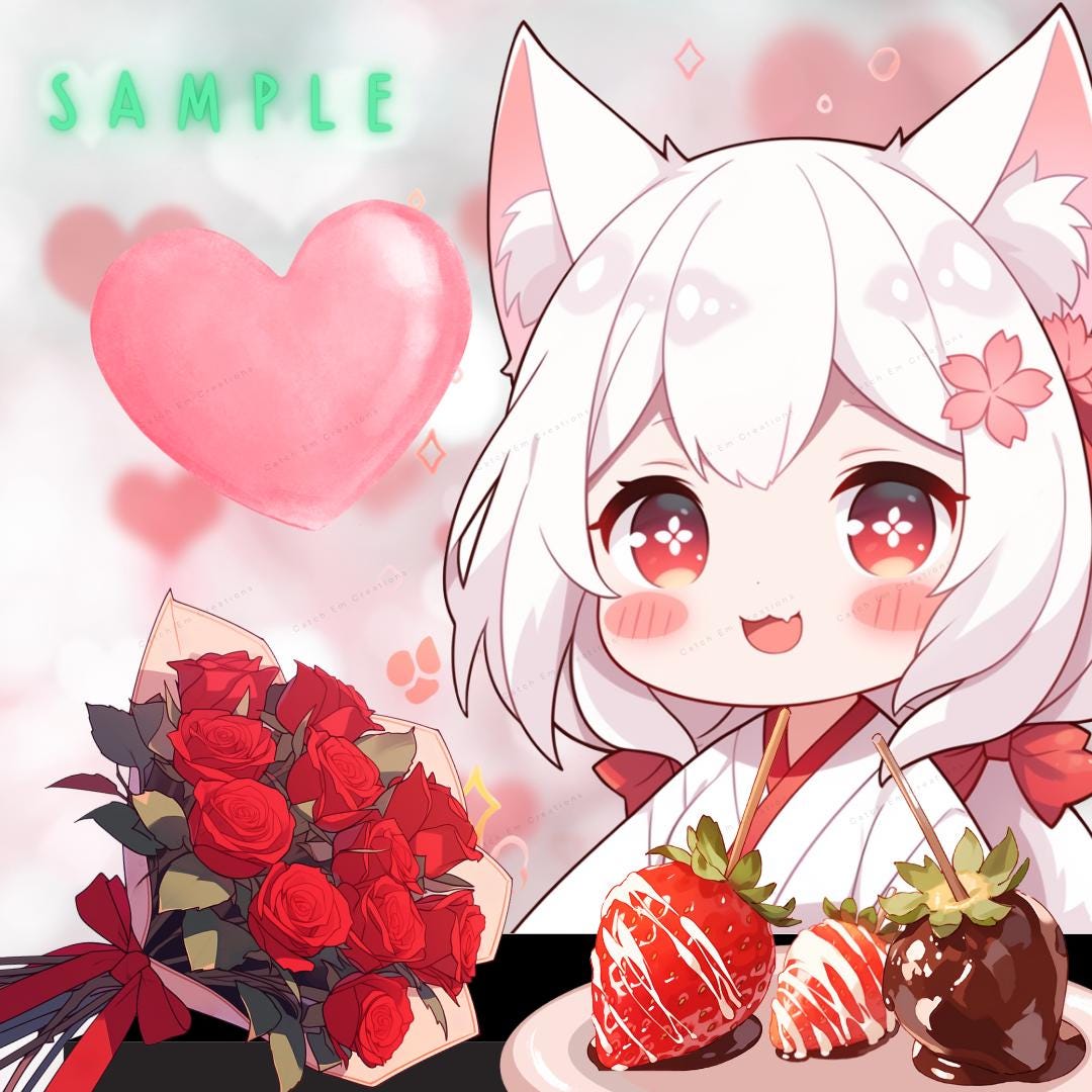 Vtuber / Pngtuber Asset Chocolate Covered Strawberries Valentines Day ...