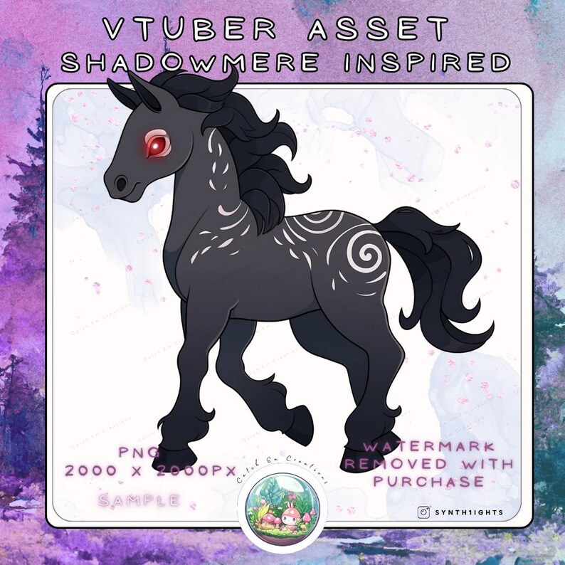 Shadowmere Inspired Vtuber Pet Asset: Fantasy Horse Stream Decoration ...