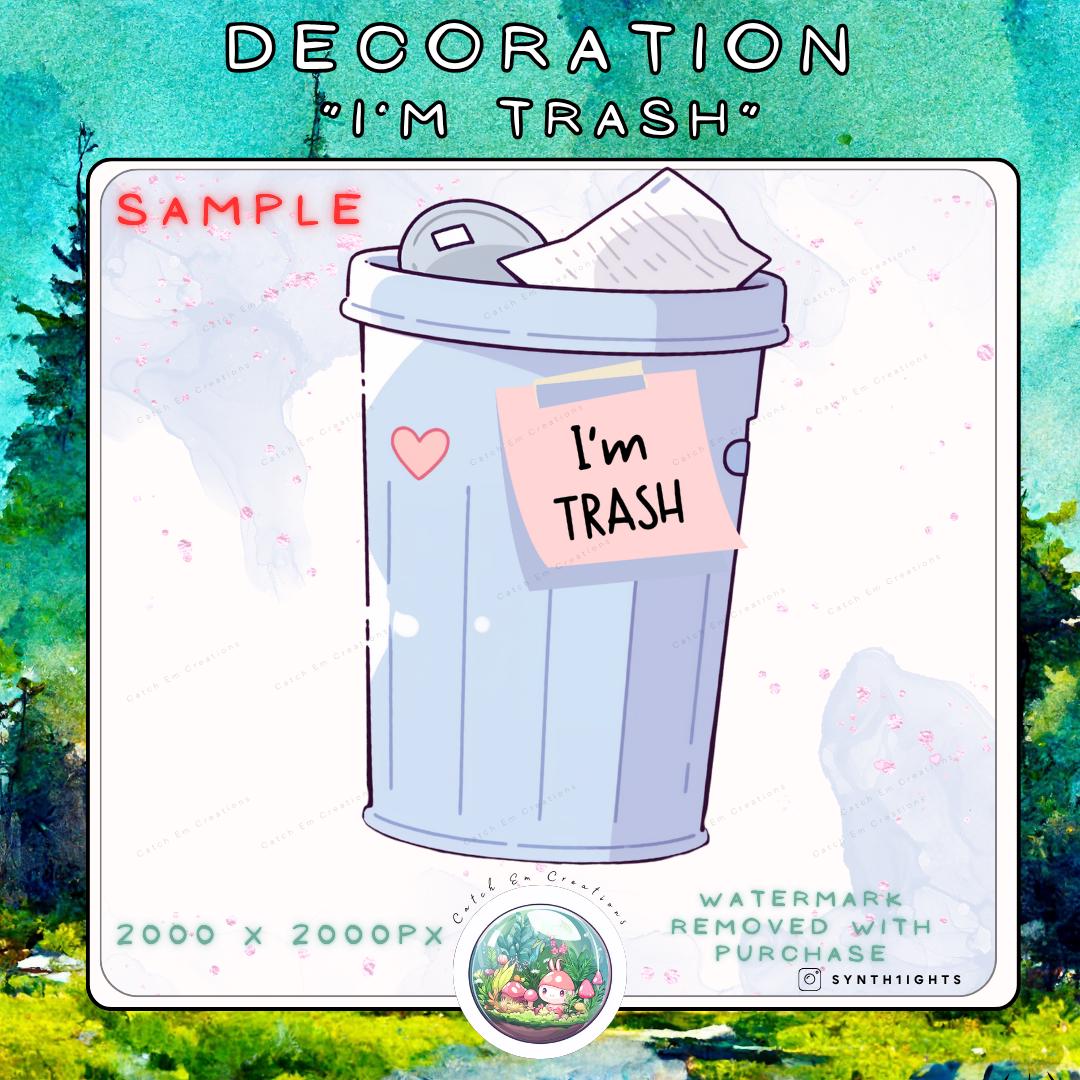 Vtuber / Pngtuber "i'm Trash" Static Asset | Funny Stream & Twitch ...