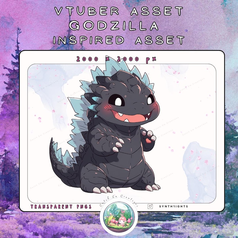 VTUBER / Pngtuber Static Asset | Godzilla Inspired Companion | Static ...