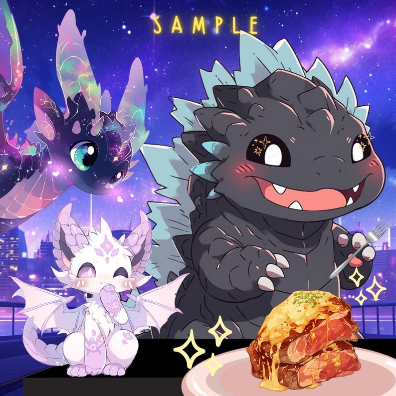 VTUBER Asset | Vtuber / Pngtuber Pet | Galaxy Dragon | Static Stream & Twitch Decoration ...