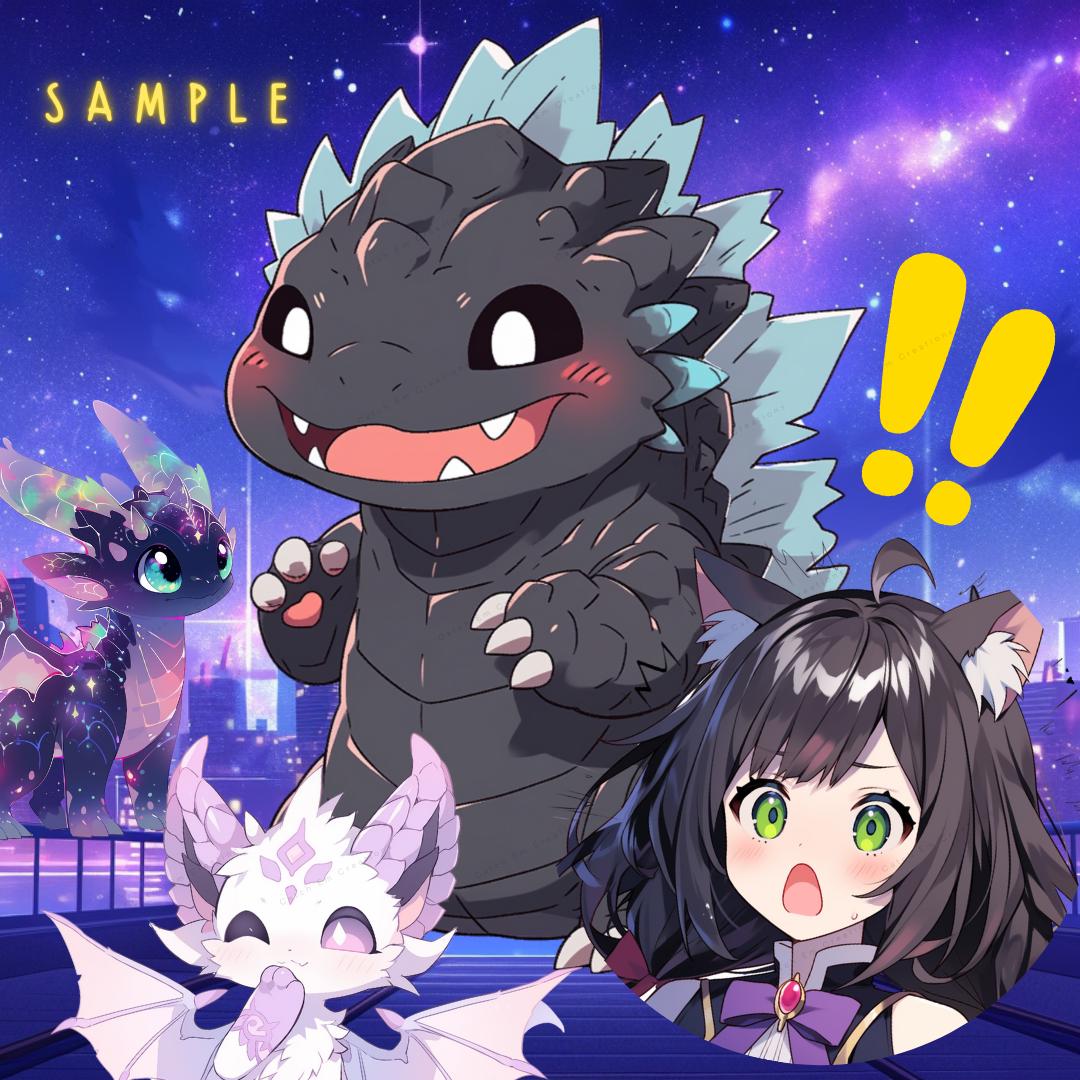VTUBER Asset | Vtuber / Pngtuber Pet | Galaxy Dragon | Static Stream & Twitch Decoration ...