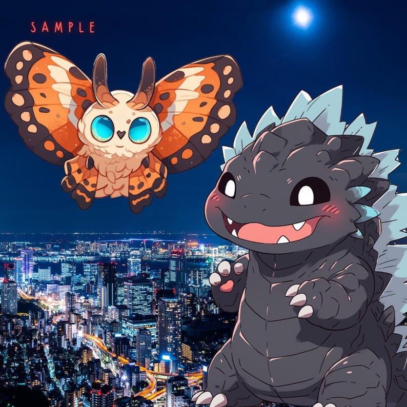 Chibi Mothra Companion PNG | Streaming Static Asset (digital Download ...