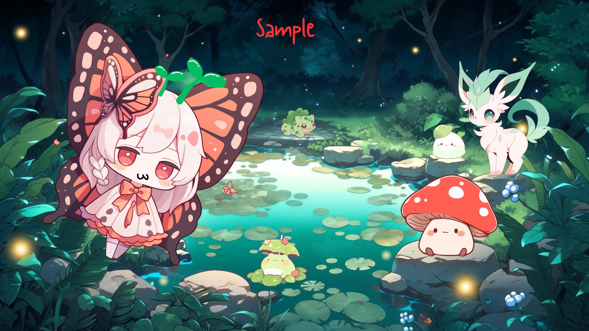 Firefly Pond Stream Background | Cozy Stream Overlay (digital Download ...