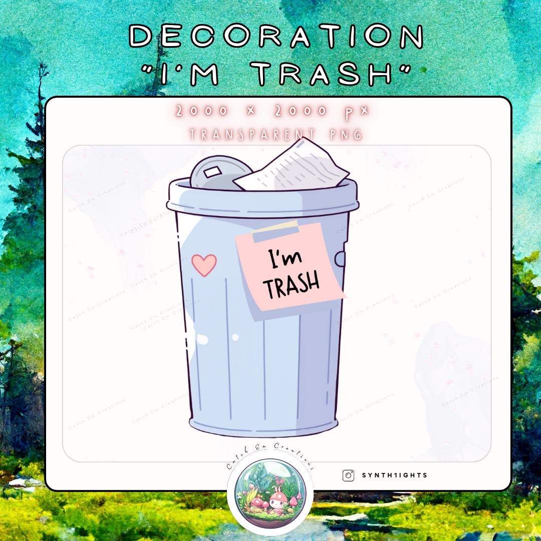 Vtuber / Pngtuber "i'm Trash" Static Asset | Funny Stream & Twitch ...
