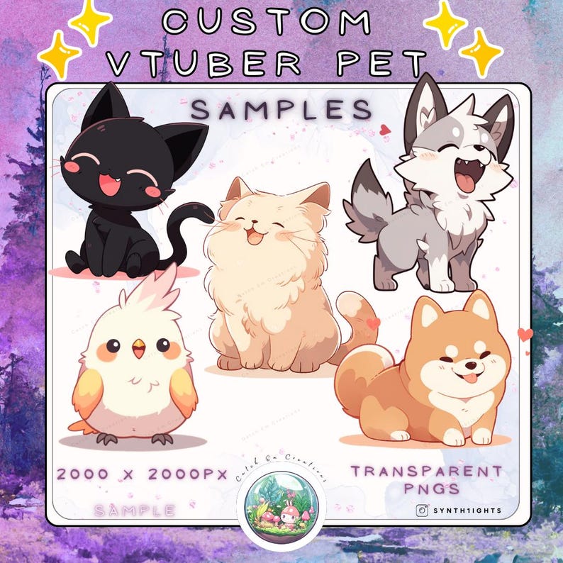 Custom Chibi Stream Pet Asset: Personalized PNG Companion - Etsy