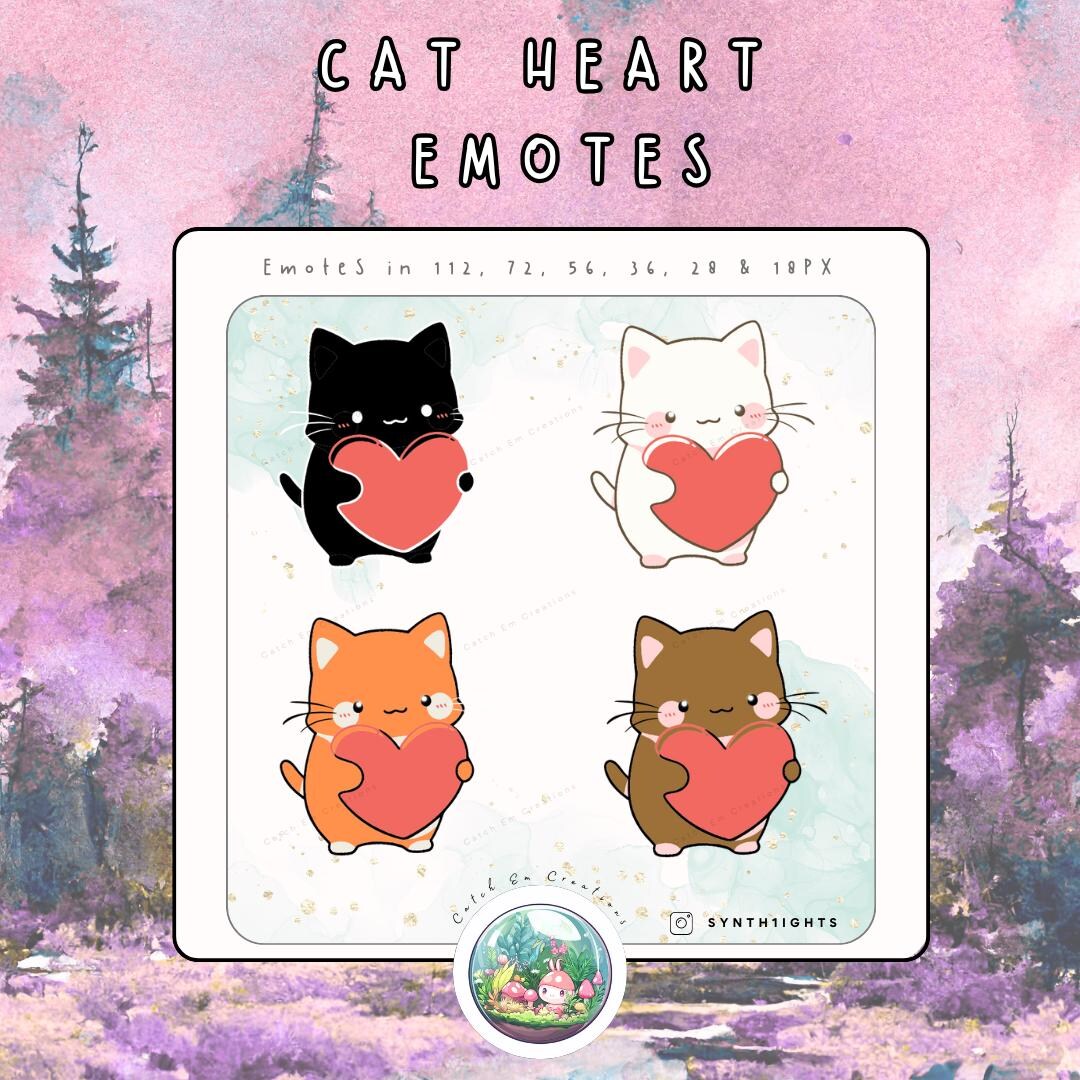 Cute Cat Emotes Cute Twitch Emote Heart Cats Cat Emotes Discord Youtube ...