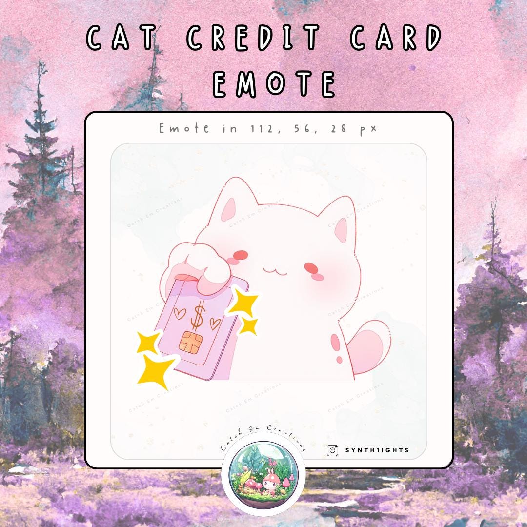 Credit Card Twitch Emote | Cute Twitch Cat Emote | Streamer| Discord ...