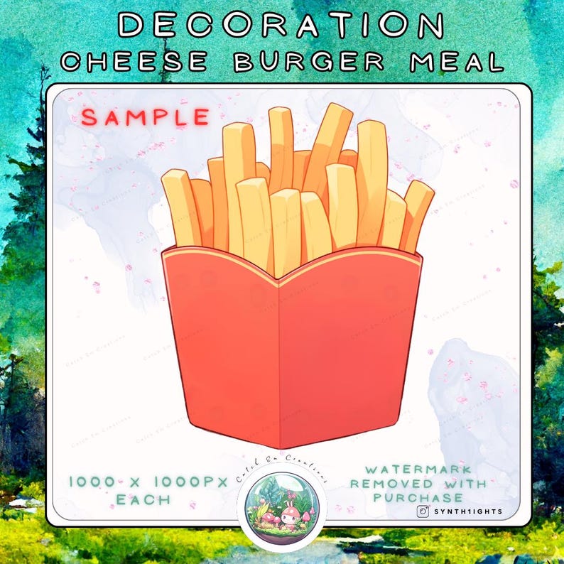 Anime Food Stream Decorations: Cheese Burger Vtuber/pngtuber Assets ...